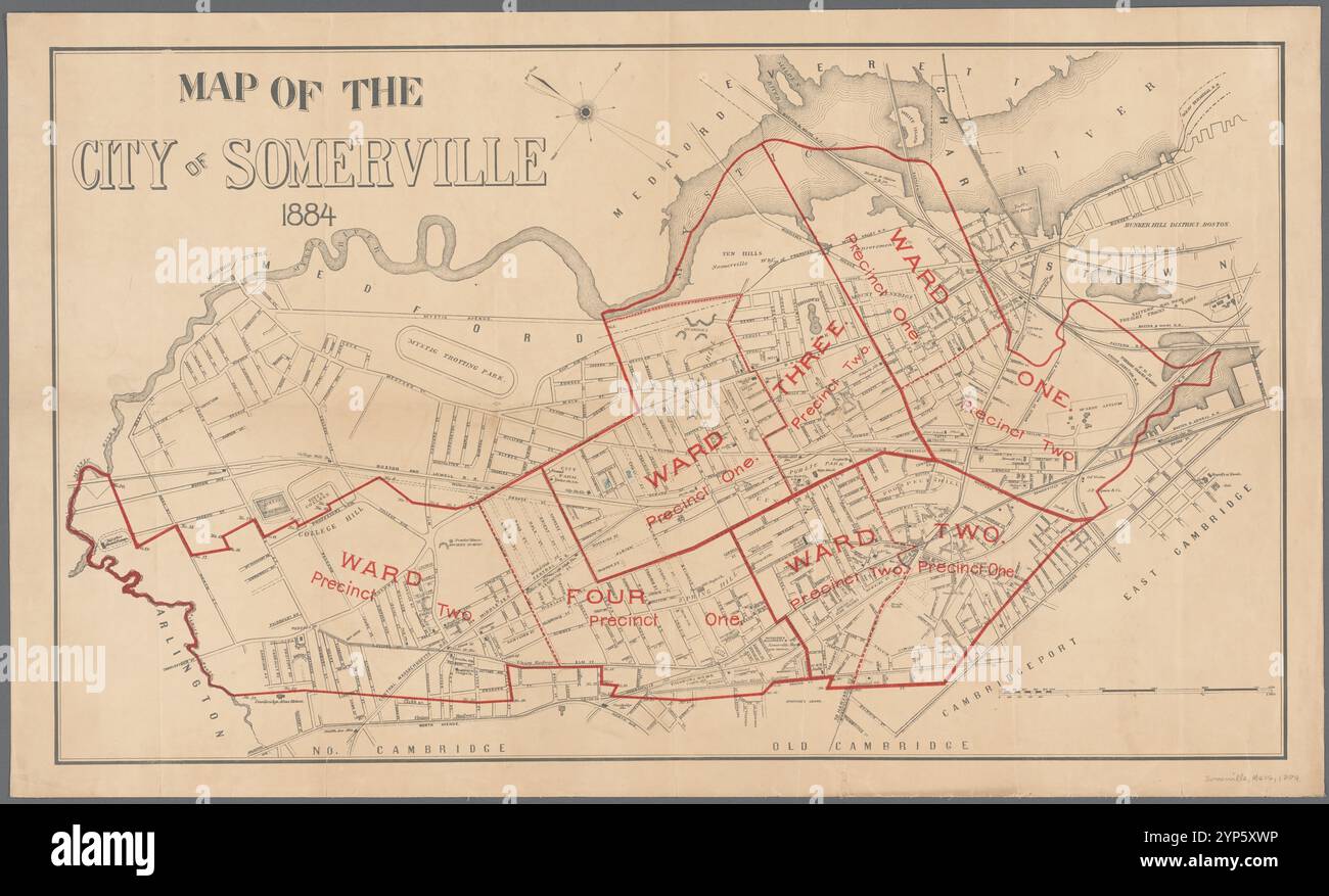 Map of the city of Somerville 1884 1884 Stock Photo - Alamy