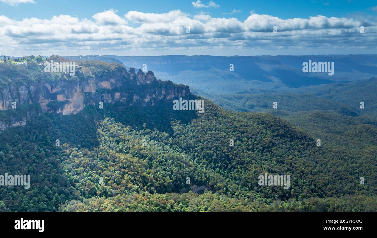 Three sisters blue mountains drone hi-res stock photography and images ...