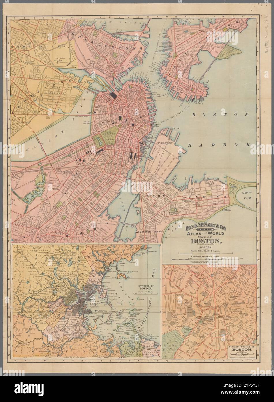 Rand, McNally & Co.'s indexed atlas of the world map of Boston 1891 ...