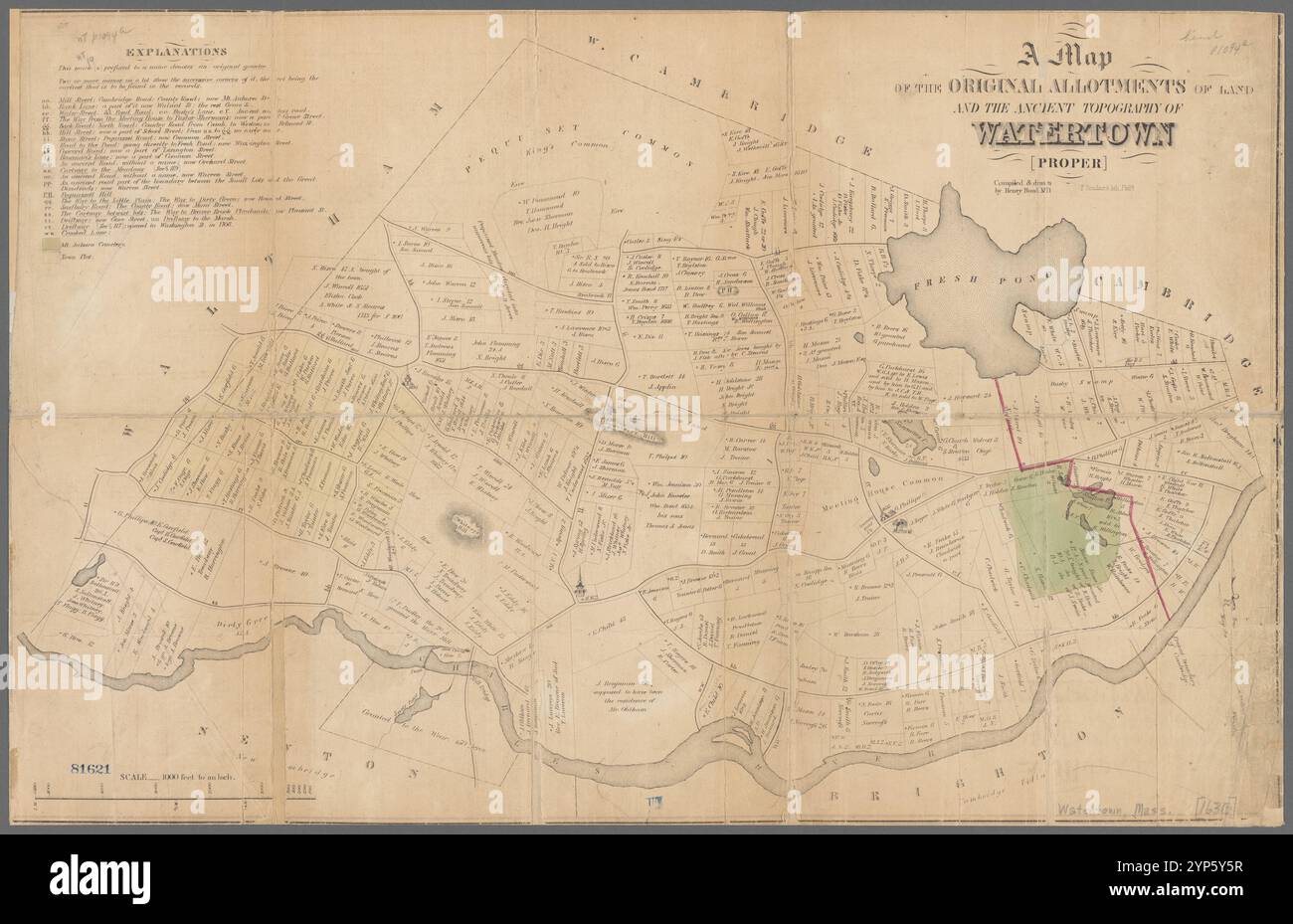A map of the original allotments of land and the ancient topography of ...