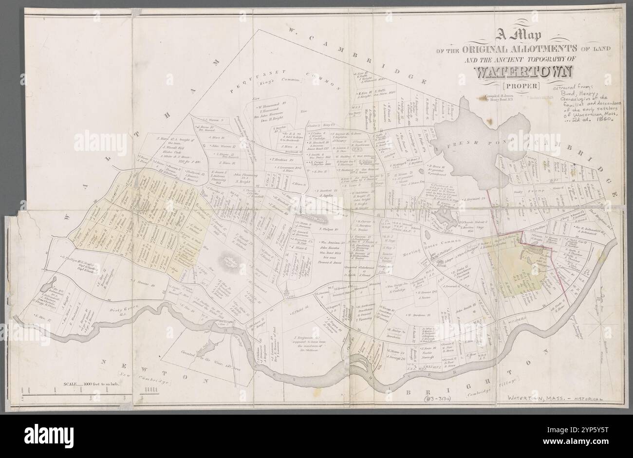 A map of the original allotments of land and the ancient topography of ...