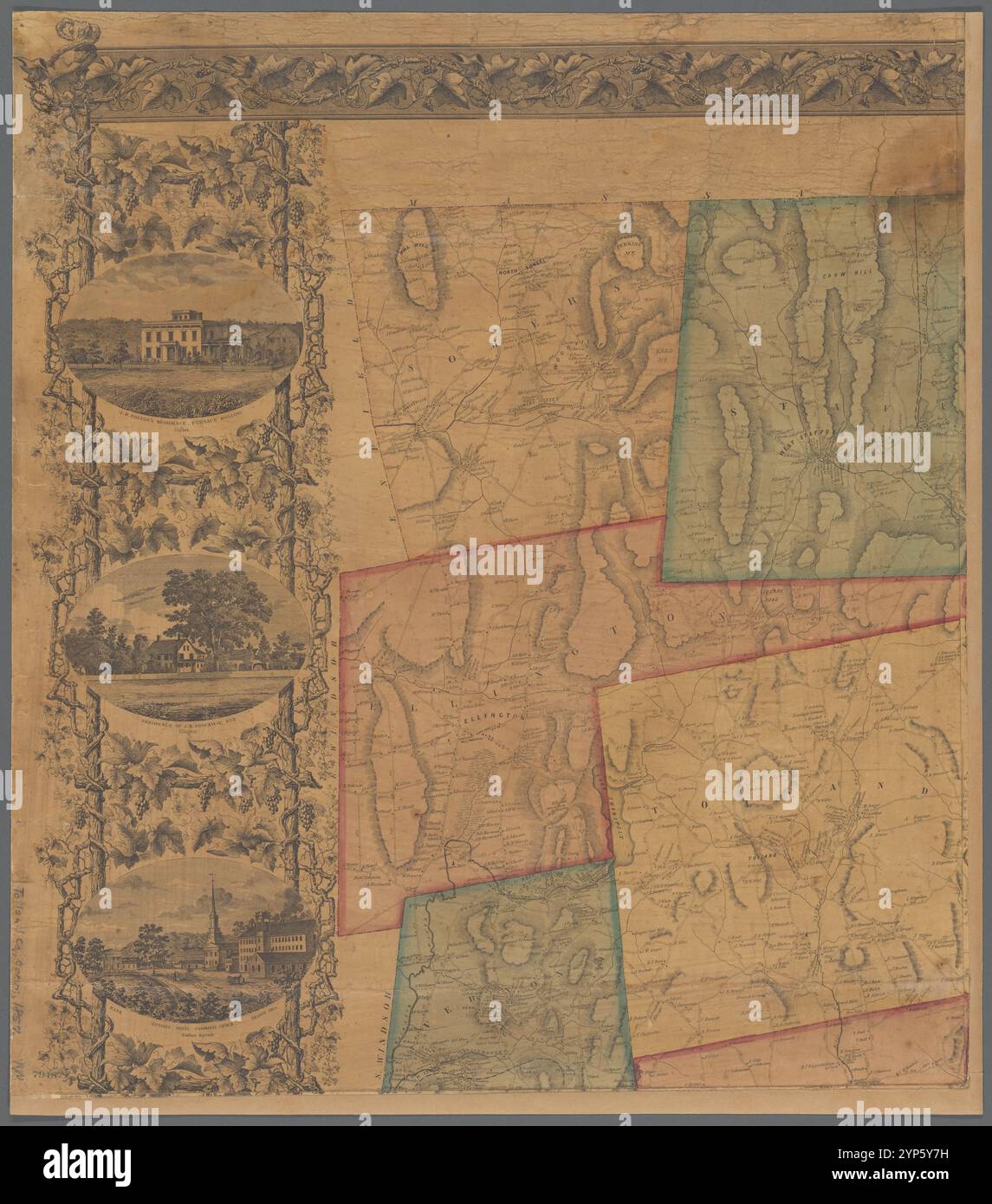 Map of Tolland County, Connecticut from actual surveys 1857 by Eaton, W ...