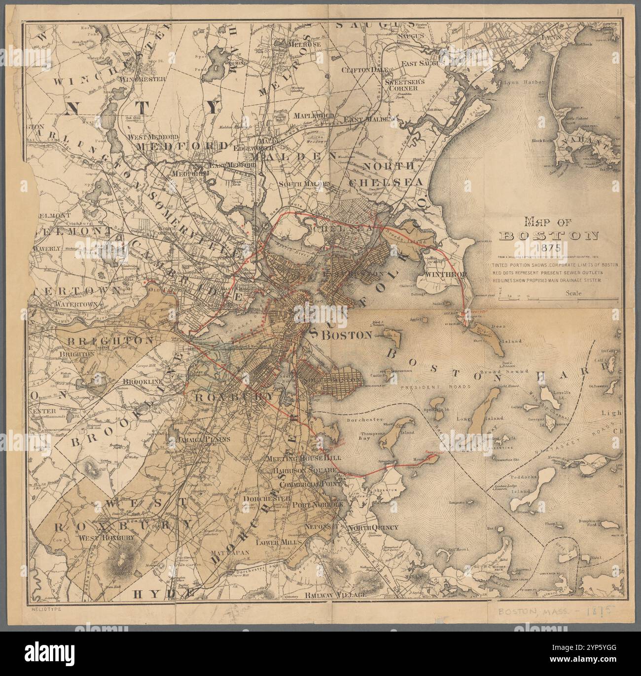 Map of Boston 1875: from A. Williams & Cos. map of Boston and the ...