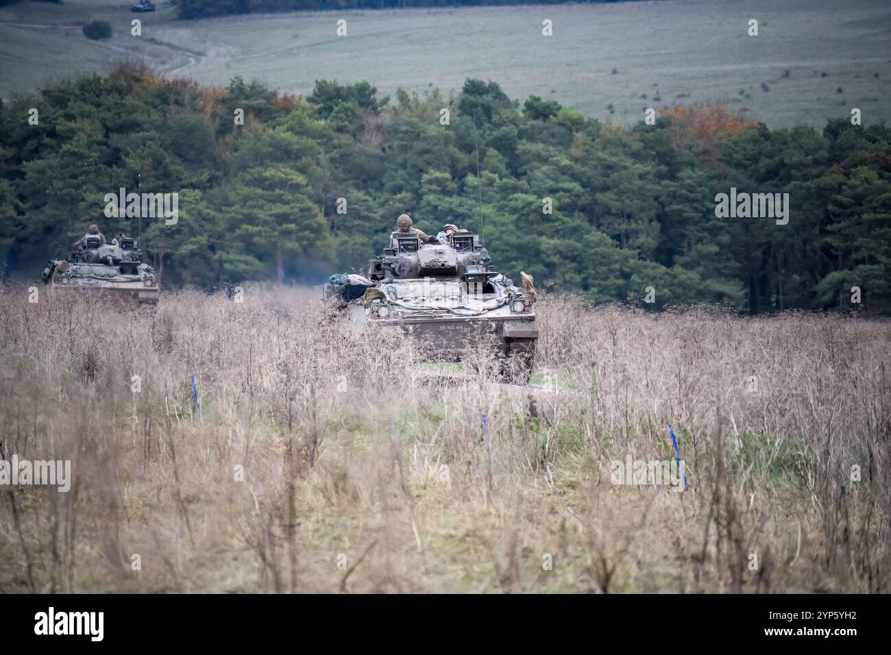 British army Warrior FV510 IFV in action on a military exercise Stock ...