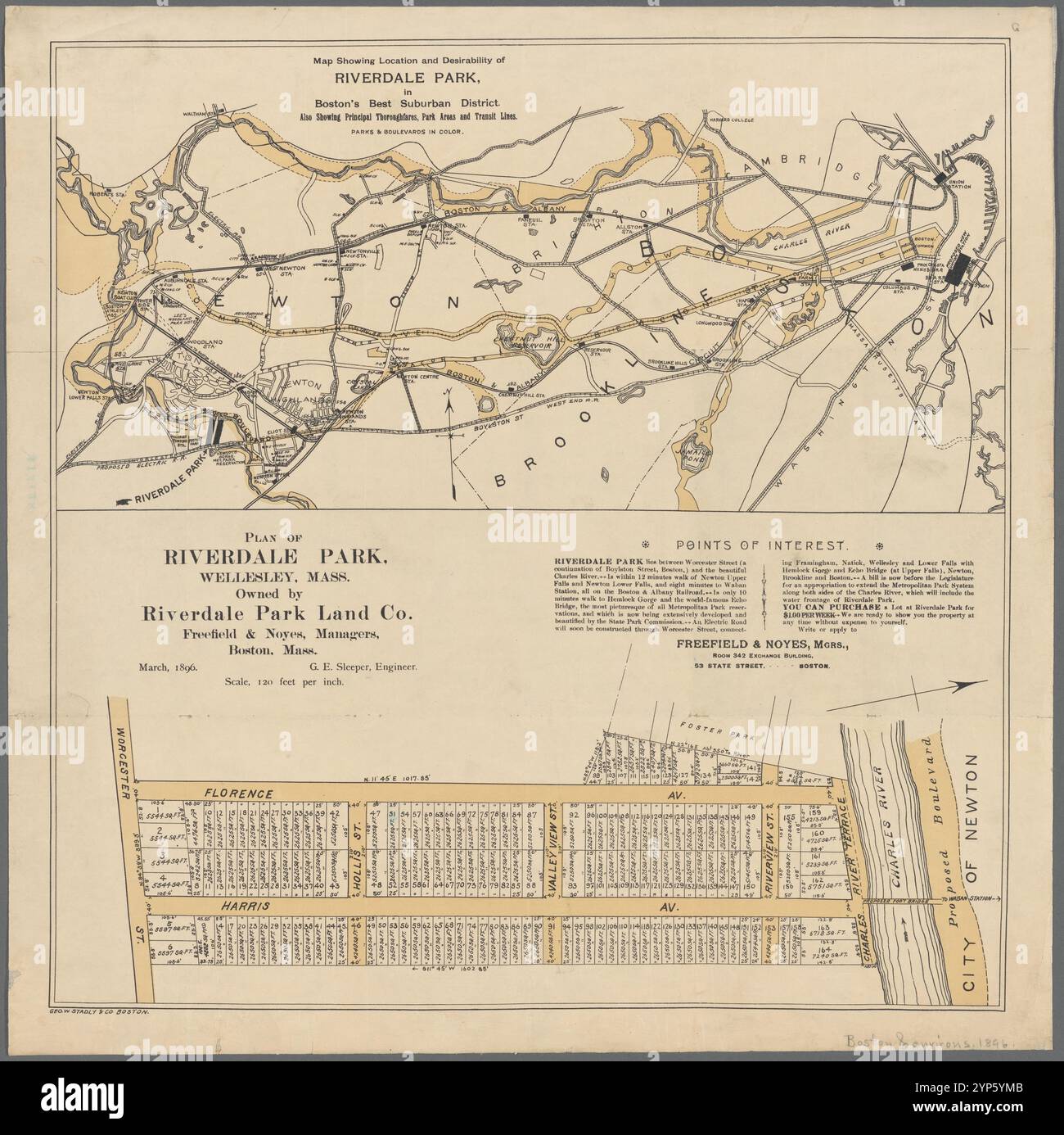 Map showing location and desirability of Riverdale Park, in Boston's ...