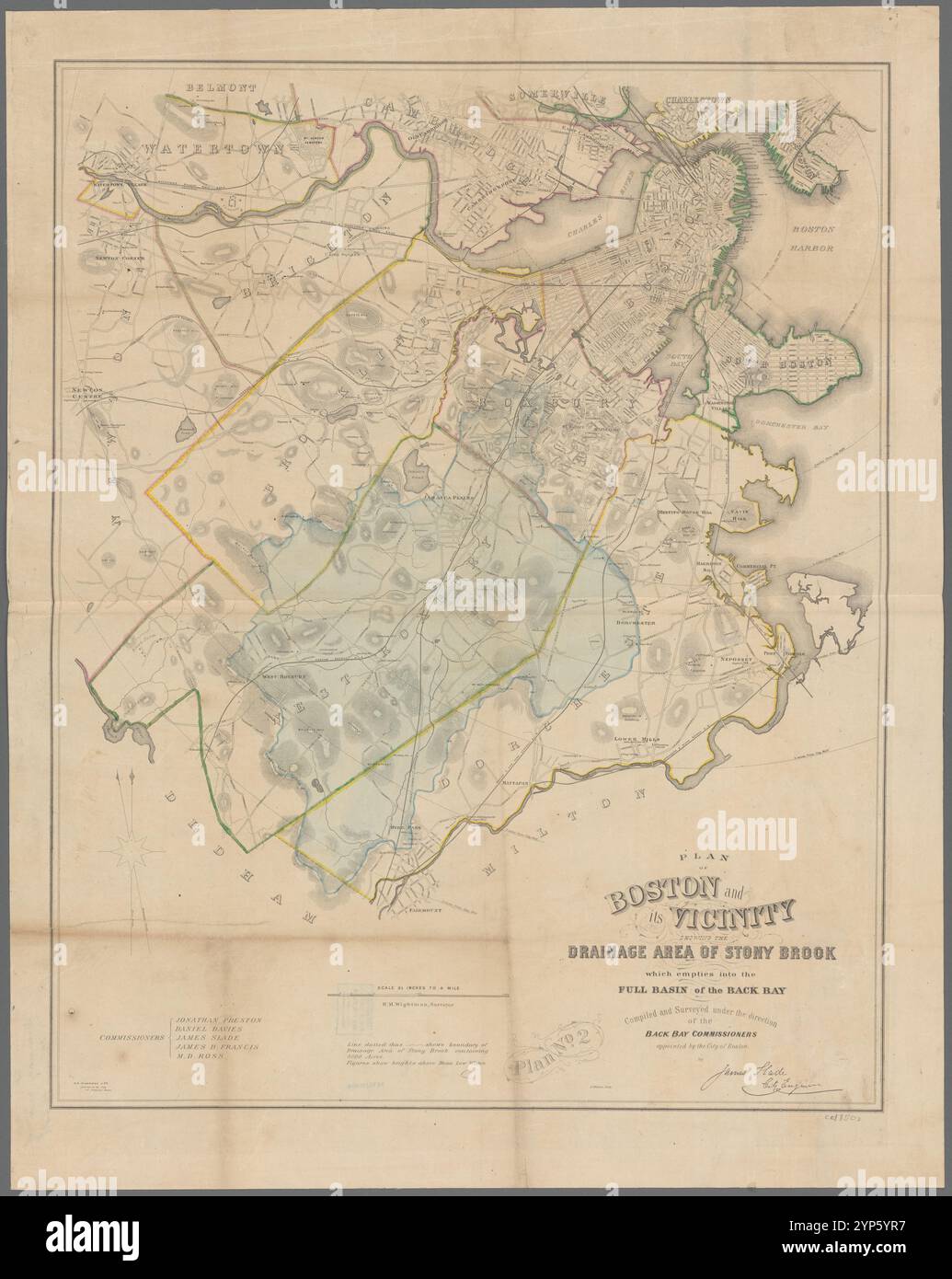 Plan of Boston and its vicinity: showing the drainage area of Stony ...