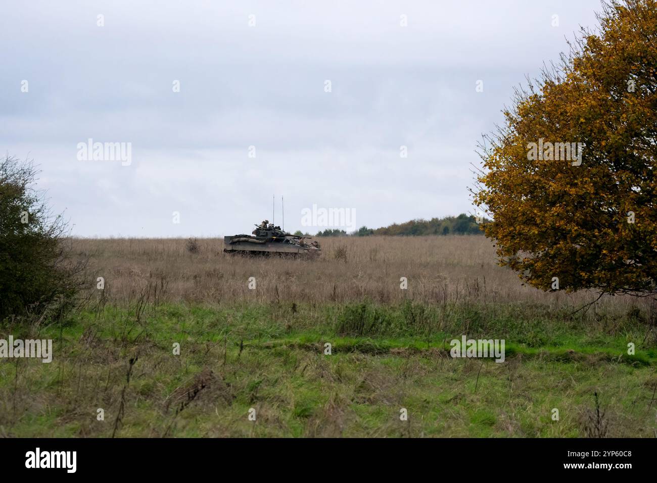 British army Warrior FV510 IFV in action on a military exercise Stock ...