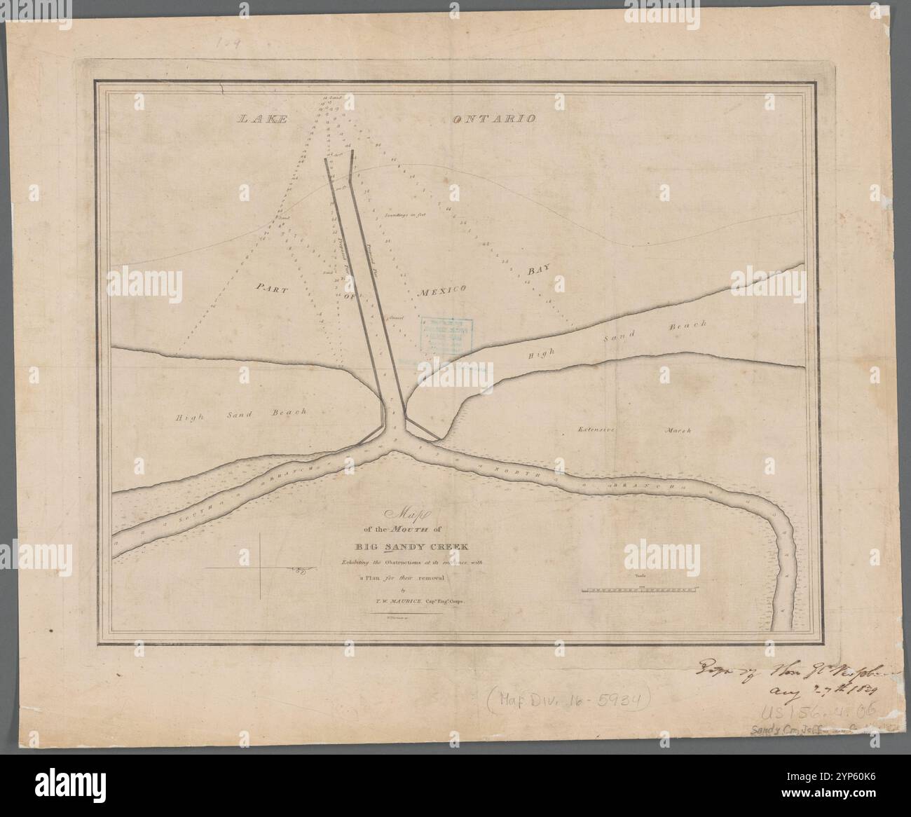 Map of the mouth of big Sandy Creek: exhibiting the obstructions at its ...