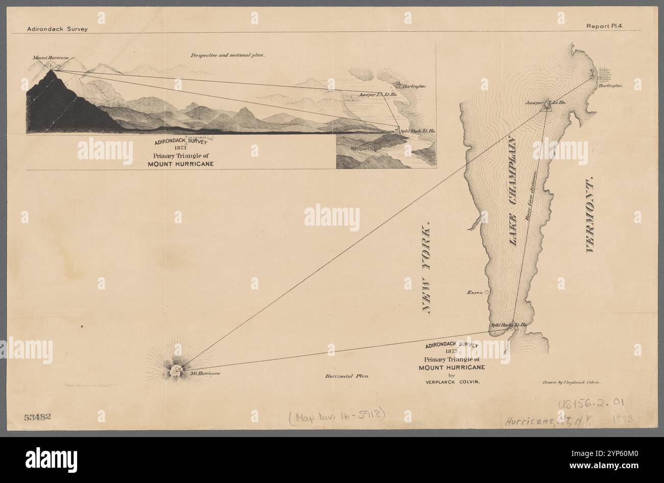 Adirondack survey, 1873: primary triangle of Mount Hurricane 1874 by ...