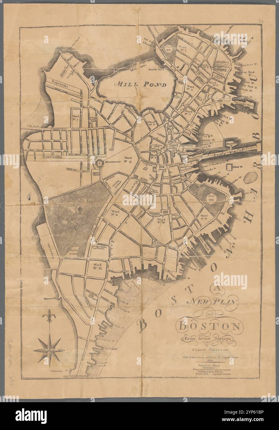 A new plan of Boston: from actual surveys 1878 by Carleton, Osgood, 1742-1816 Stock Photo - Alamy