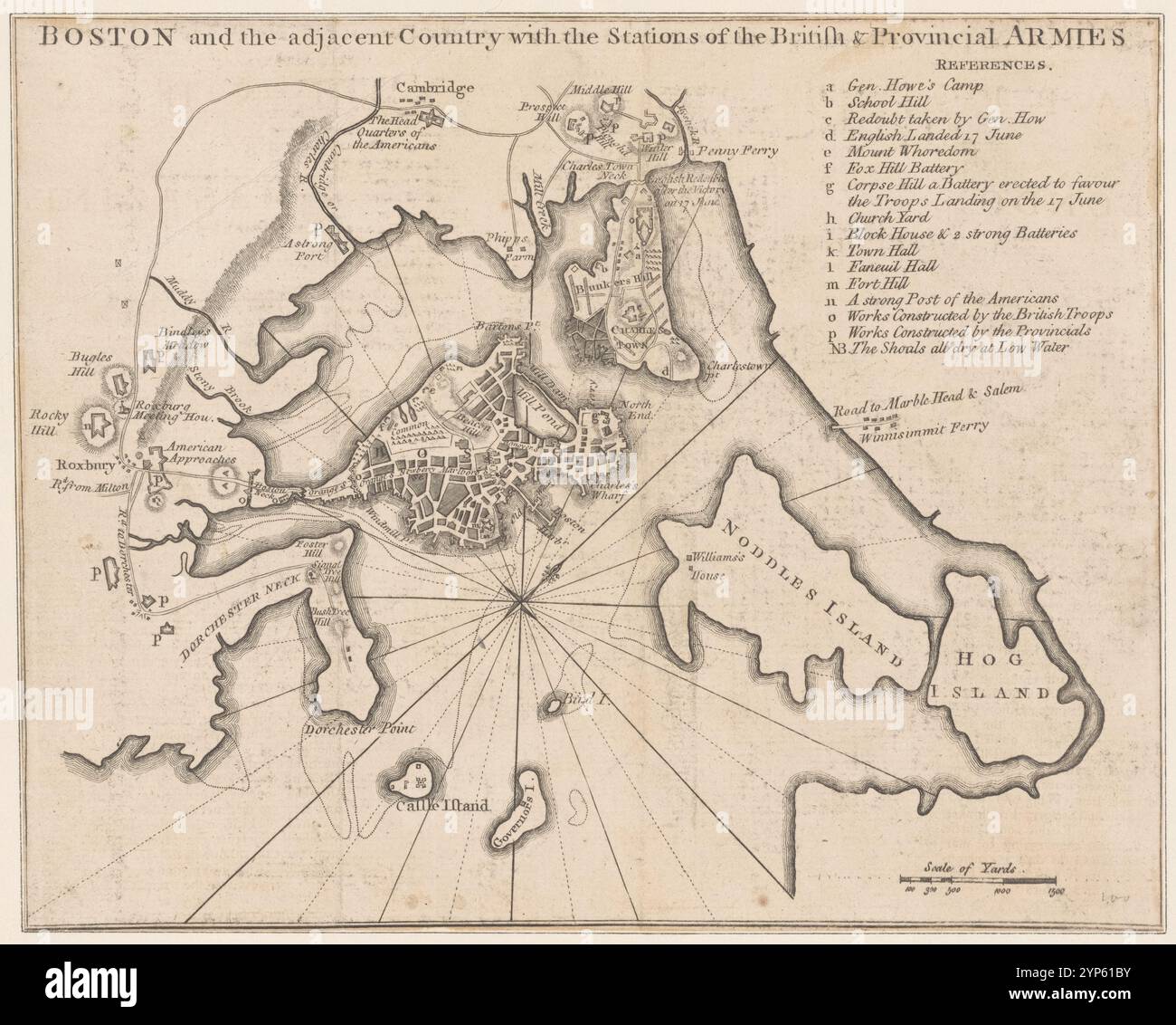 1775 boston map hi-res stock photography and images - Alamy