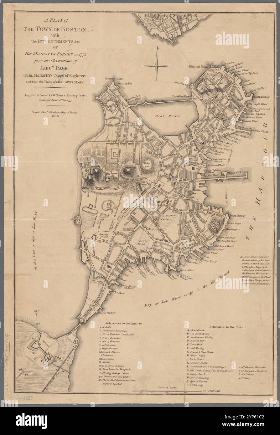 Map of boston 1775 hi-res stock photography and images - Alamy