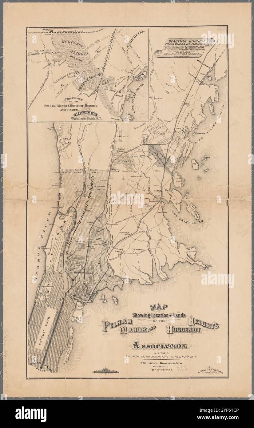 Map showing location of lands of the Pelham Manor and Huguenot Heights ...