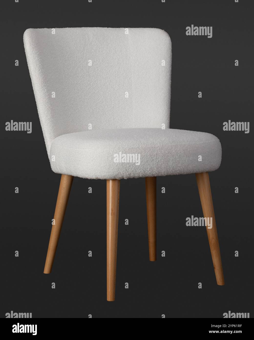 Modern White Chair with Wooden Legs Stock Photo - Alamy