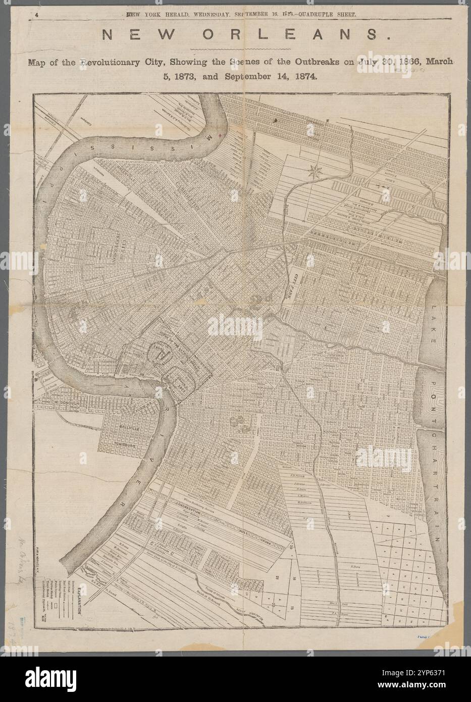 New Orleans : map of the revolutionary city : showing the scenes of the ...