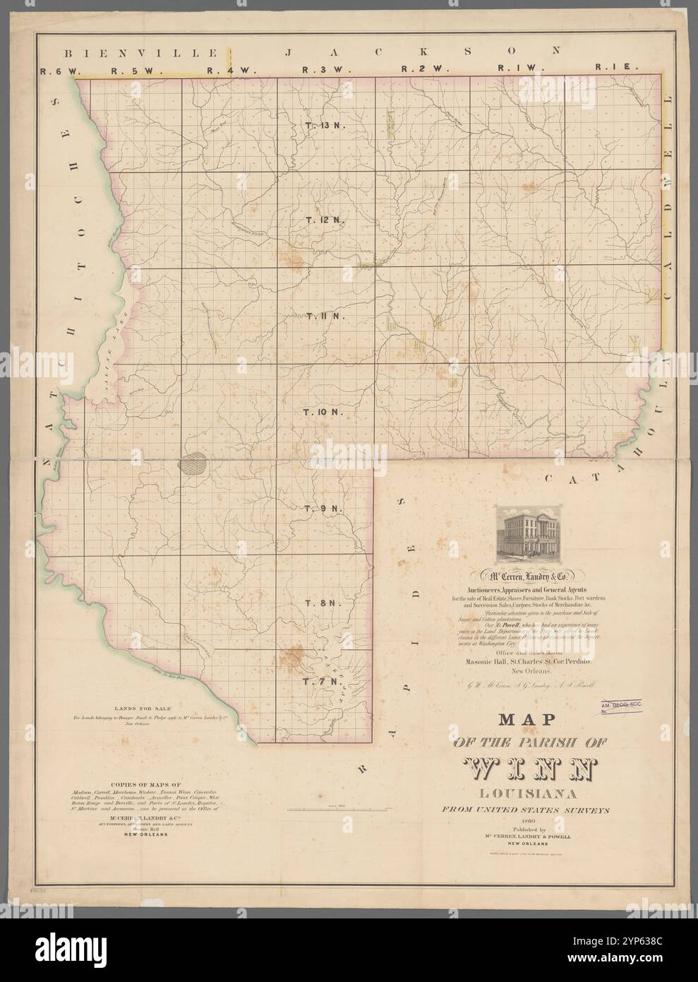 Map of the Parish of Winn, Louisiana : from United States surveys 1860 ...