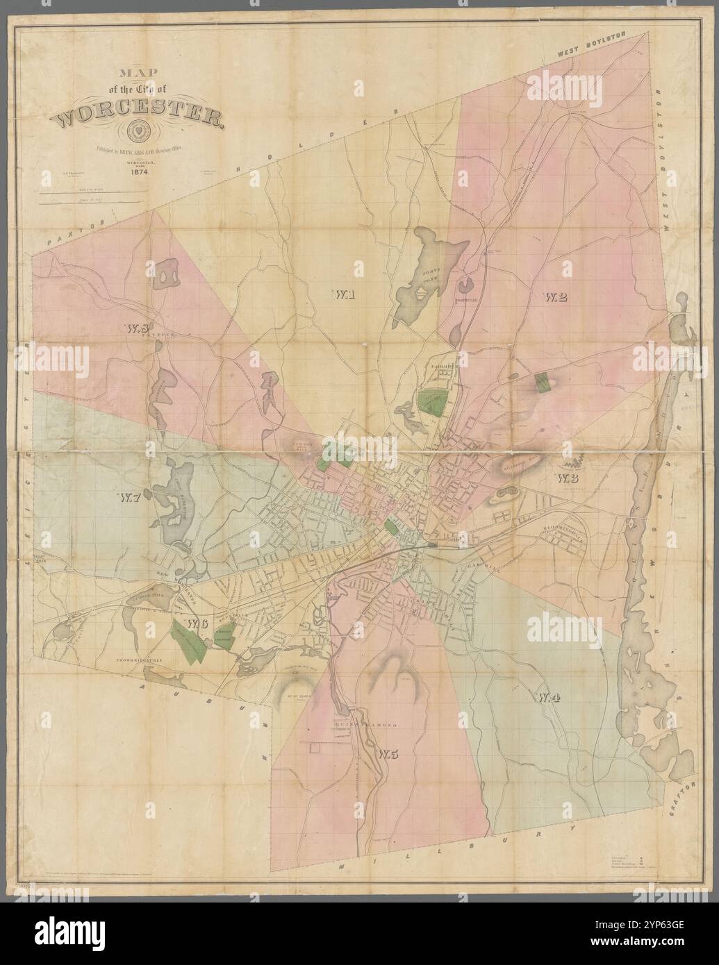 Map of the city of Worcester 1874 by Triscott, S. P. Rolt (Samuel Peter ...