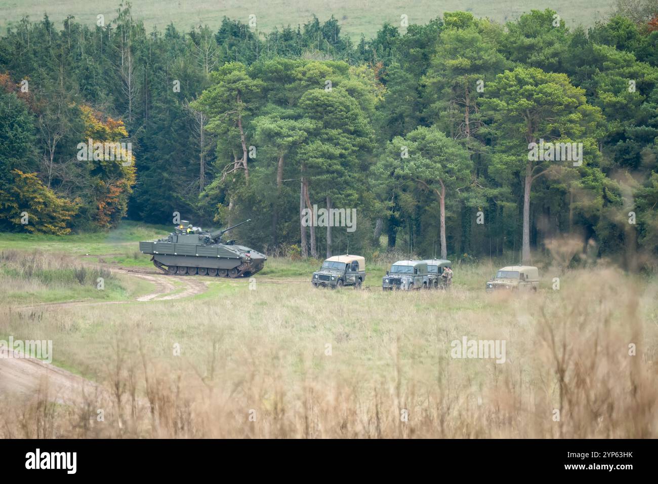British army land rover wolf utility vehicles on a military exercise ...