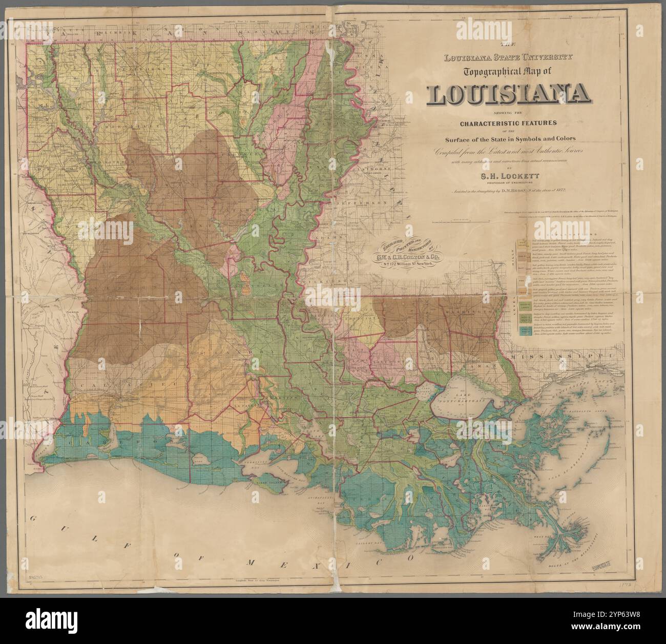 The Louisiana State University topographical map of Louisiana : showing ...