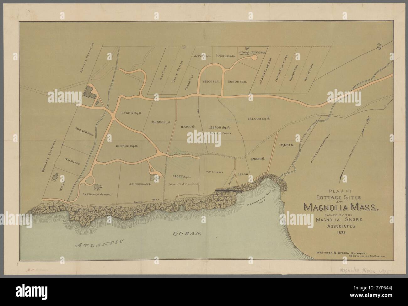 Plan of cottage sites at Magnolia, Mass.: owned by the Magnolia Shore ...