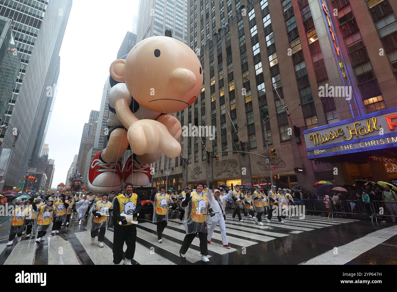 The Diary of a Wimpy Kid balloon heads down the parade route during The ...