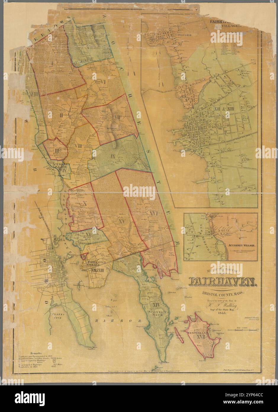 Map of the town of Fairhaven, Bristol County, Mass.: surveyed by order ...