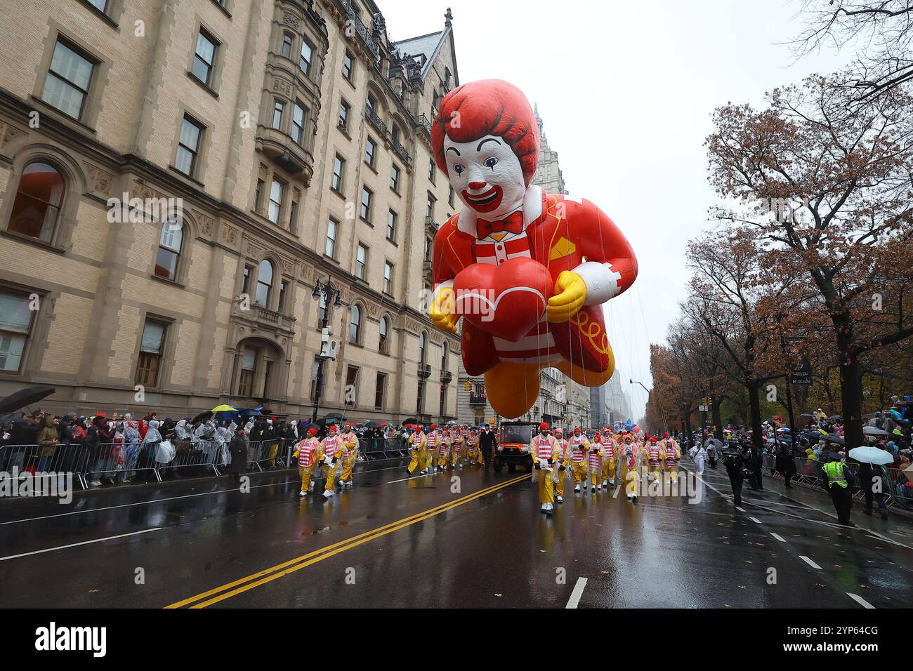 The Ronald McDonald heads down during The 98th Macy's Thanksgiving Day ...