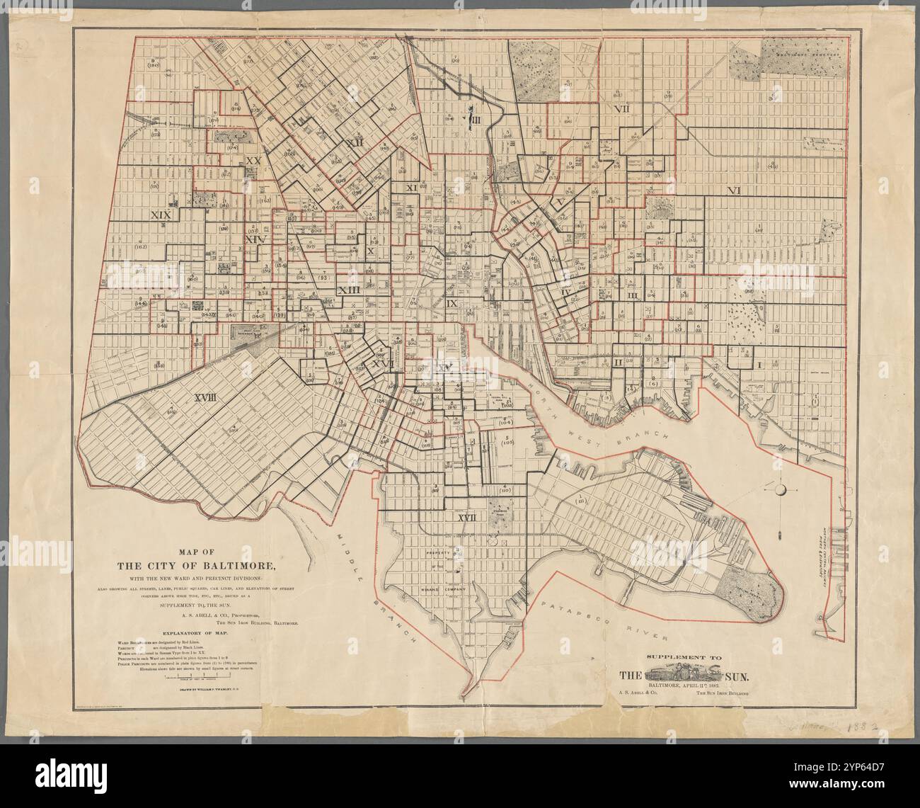 Map of the City of Baltimore: with the new ward and precinct divisions ...