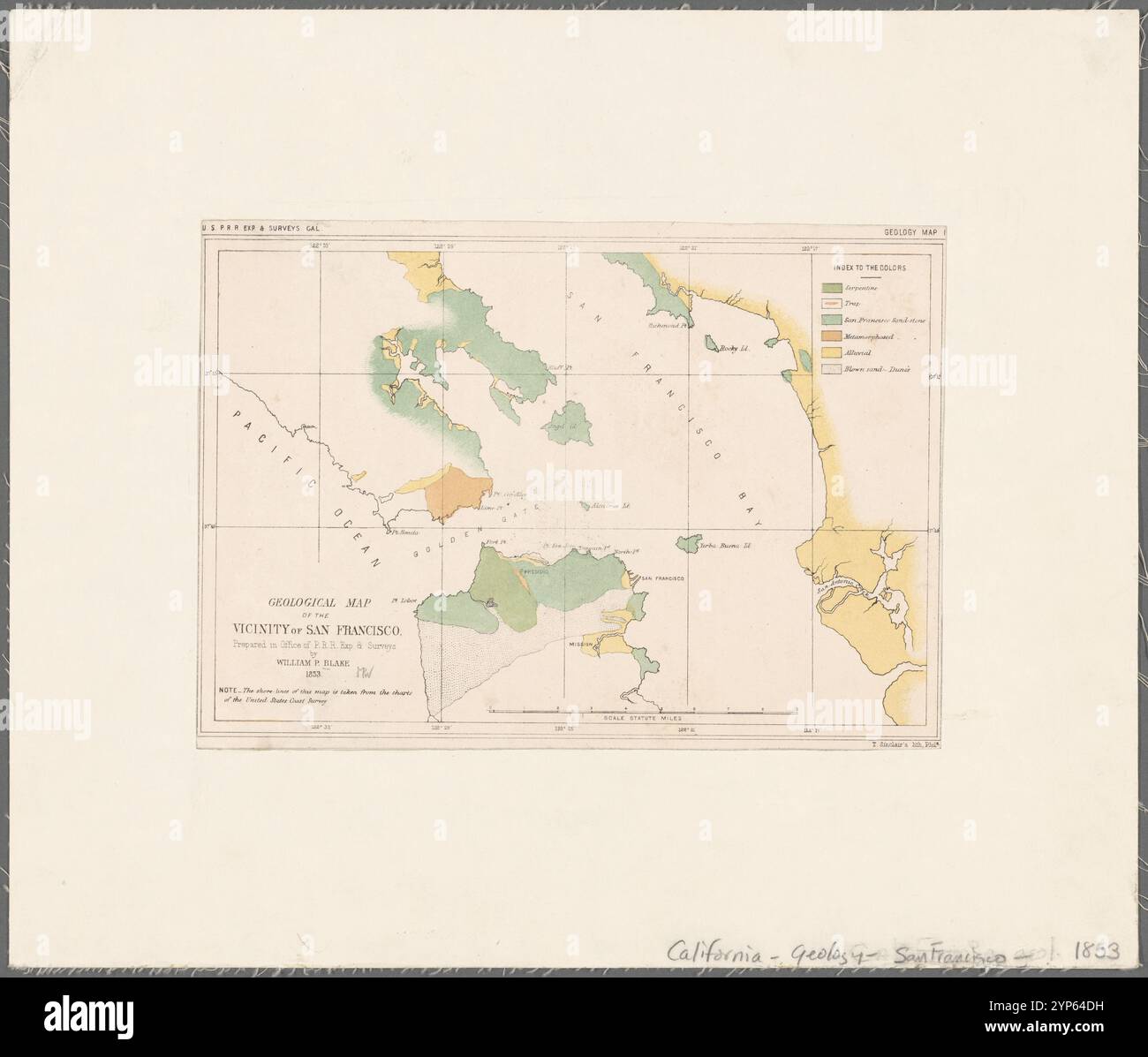 Geological map of the vicinity of San Francisco [Calif.] 1853 by Blake ...
