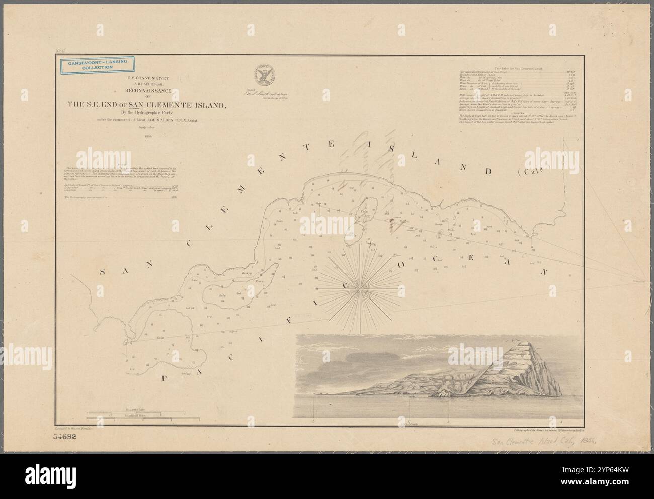Reconnaissance of the S.E. end of San Clemente Island 1856 by Alden ...