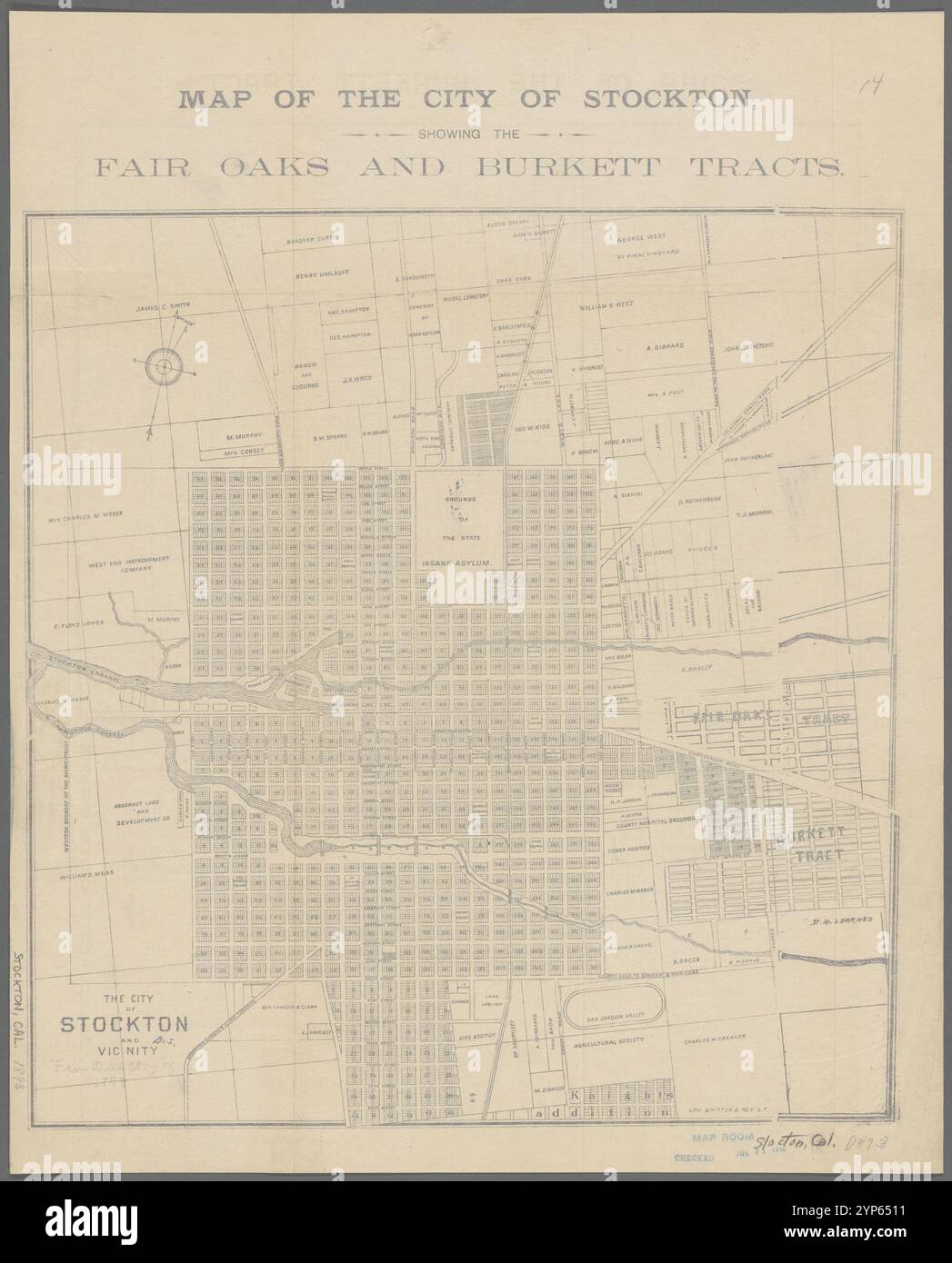 The City of Stockton and vicinity 1893 Stock Photo - Alamy