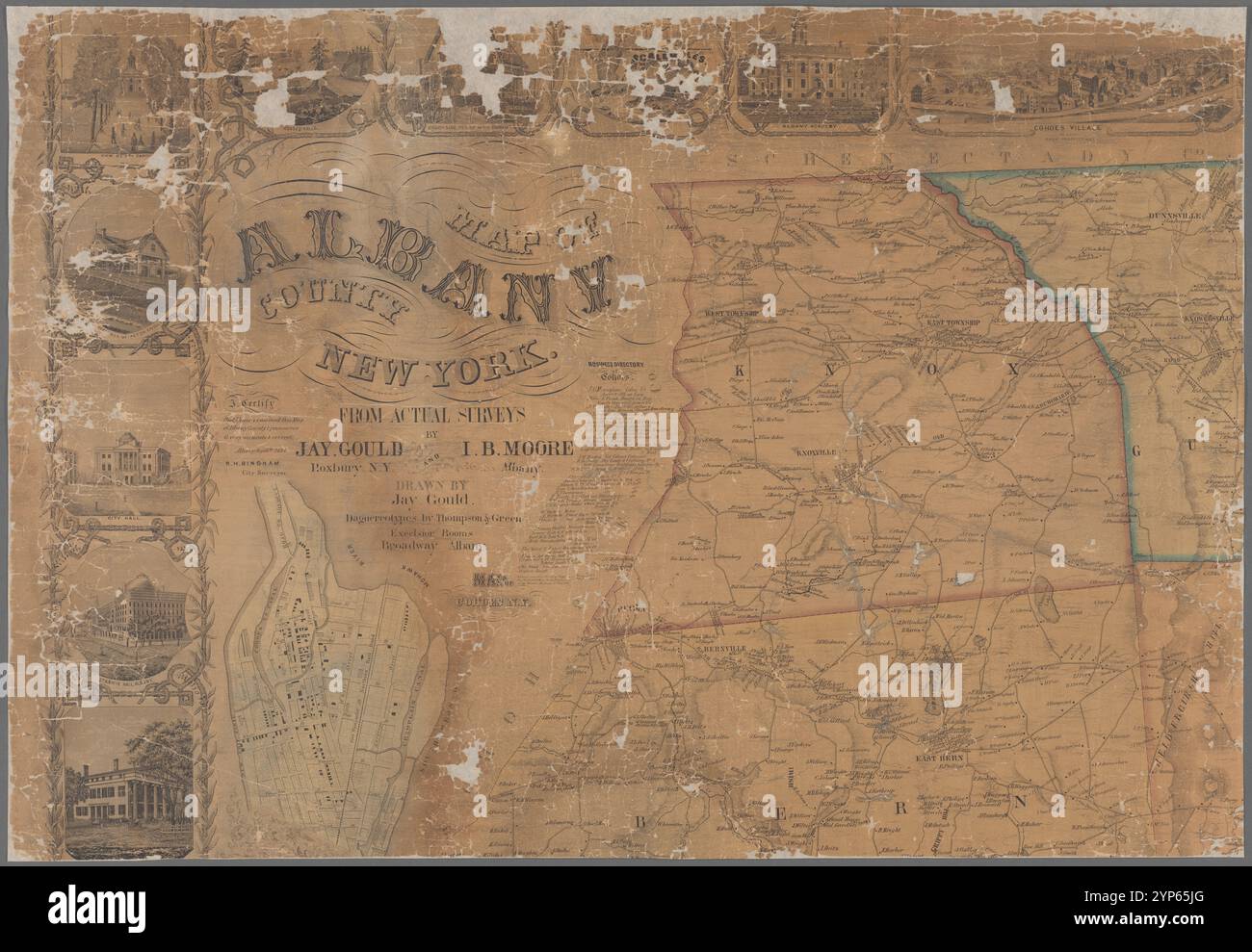 Map of Albany County, New York: from actual surveys 1854 by Gould, Jay ...