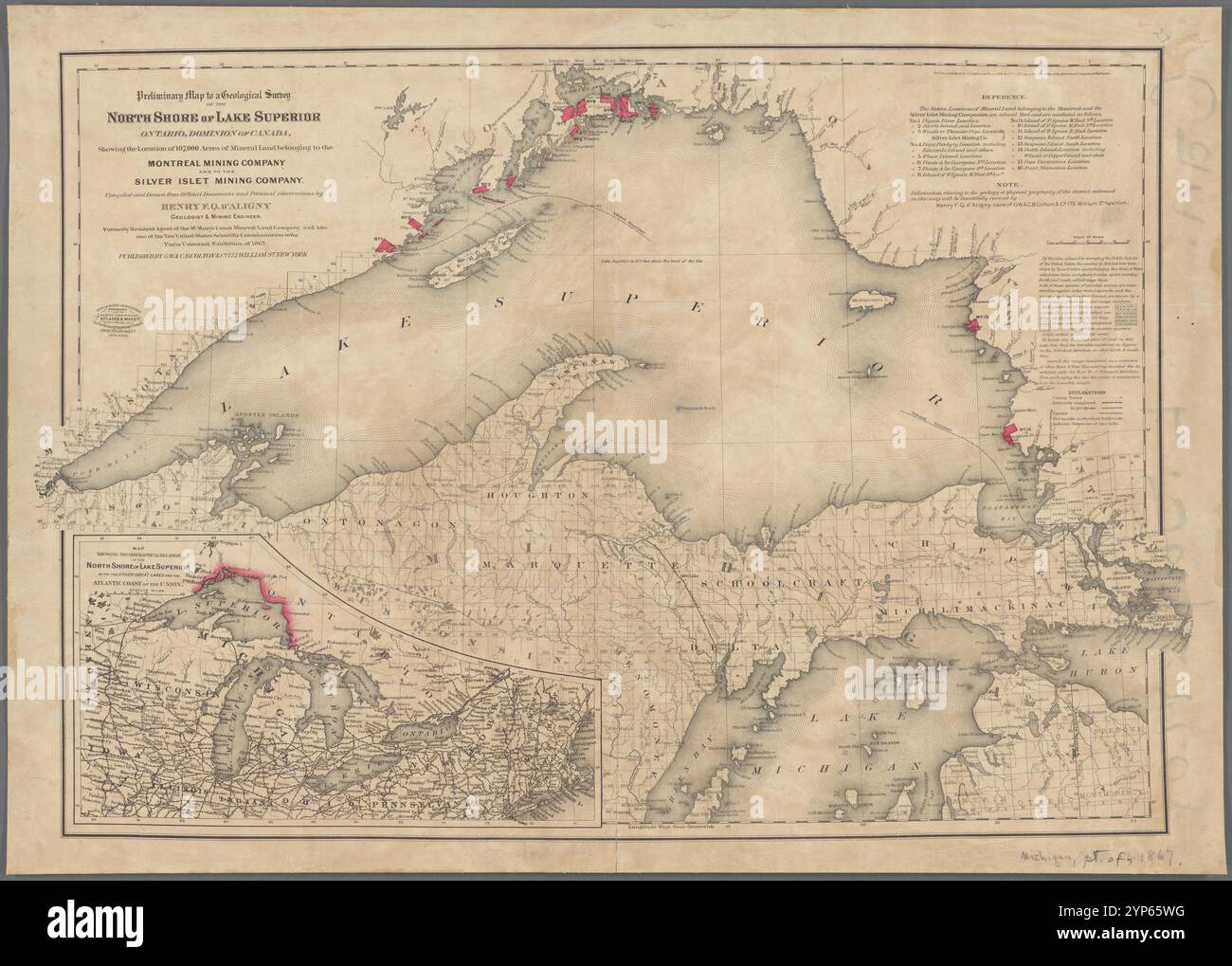 Preliminary map to a geological survey of the north shore of Lake ...