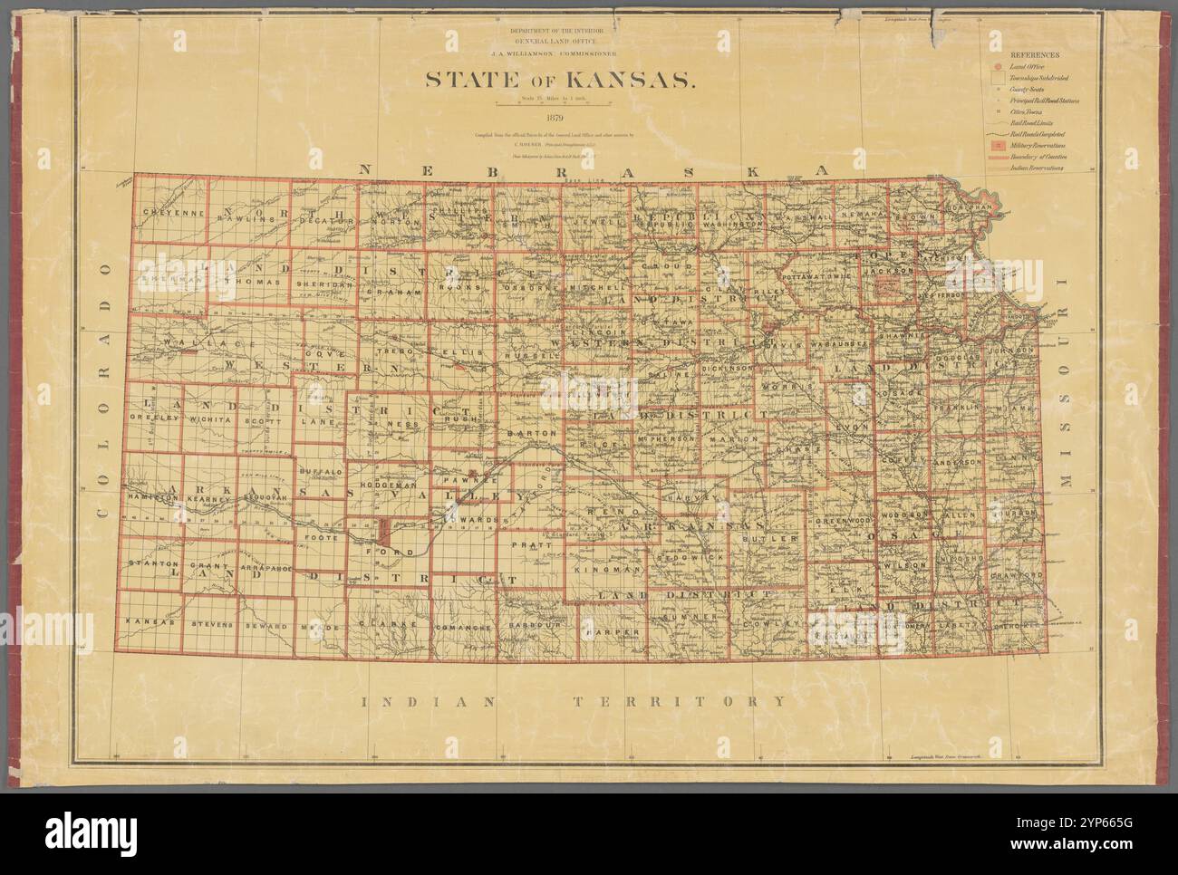 State of Kansas 1879 by Williamson, James Alexander, 1829-1902 Stock ...