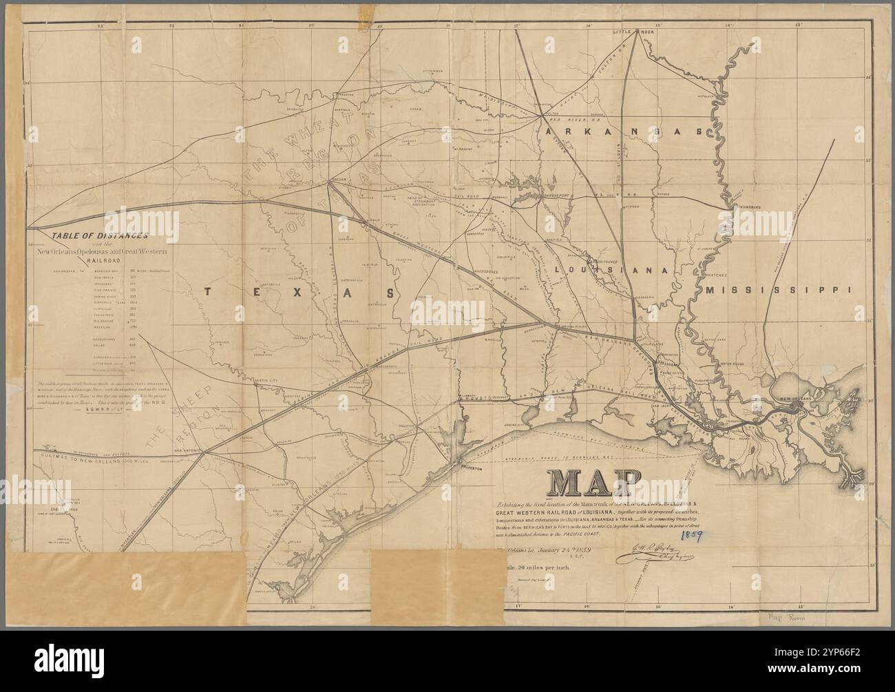 Map exhibiting the fixed location of the main trunk of the New-Orleans ...