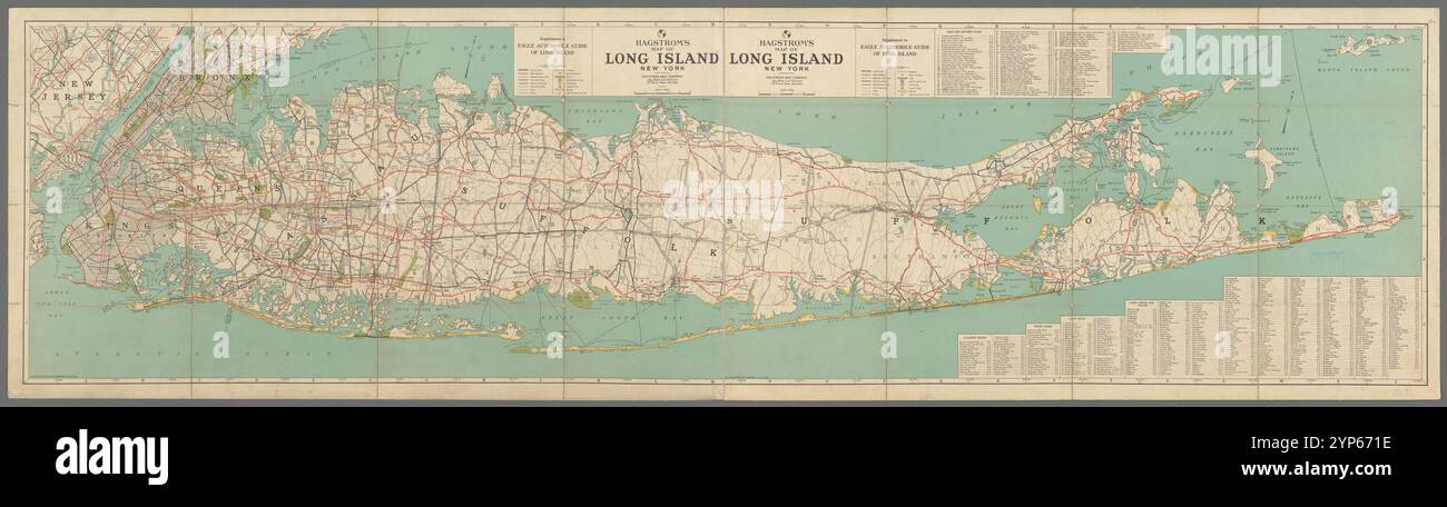 Hagstom's map of Long Island New York 1931 by Hagstrom Map Company ...