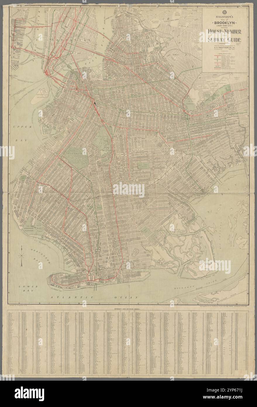 Hagstrom's map of Brooklyn (New York City) : house-number and subway ...