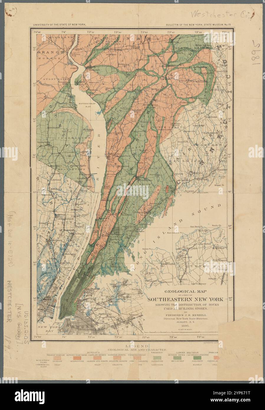 Geological map of a part of southeastern New York showing the ...
