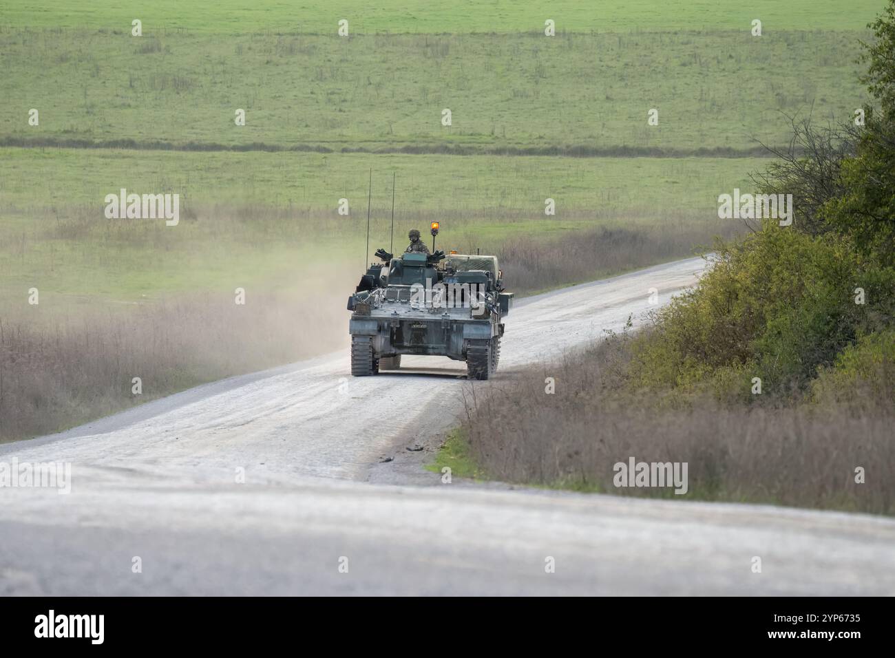 British army Warrior FV510 IFV in action on a military exercise Stock ...