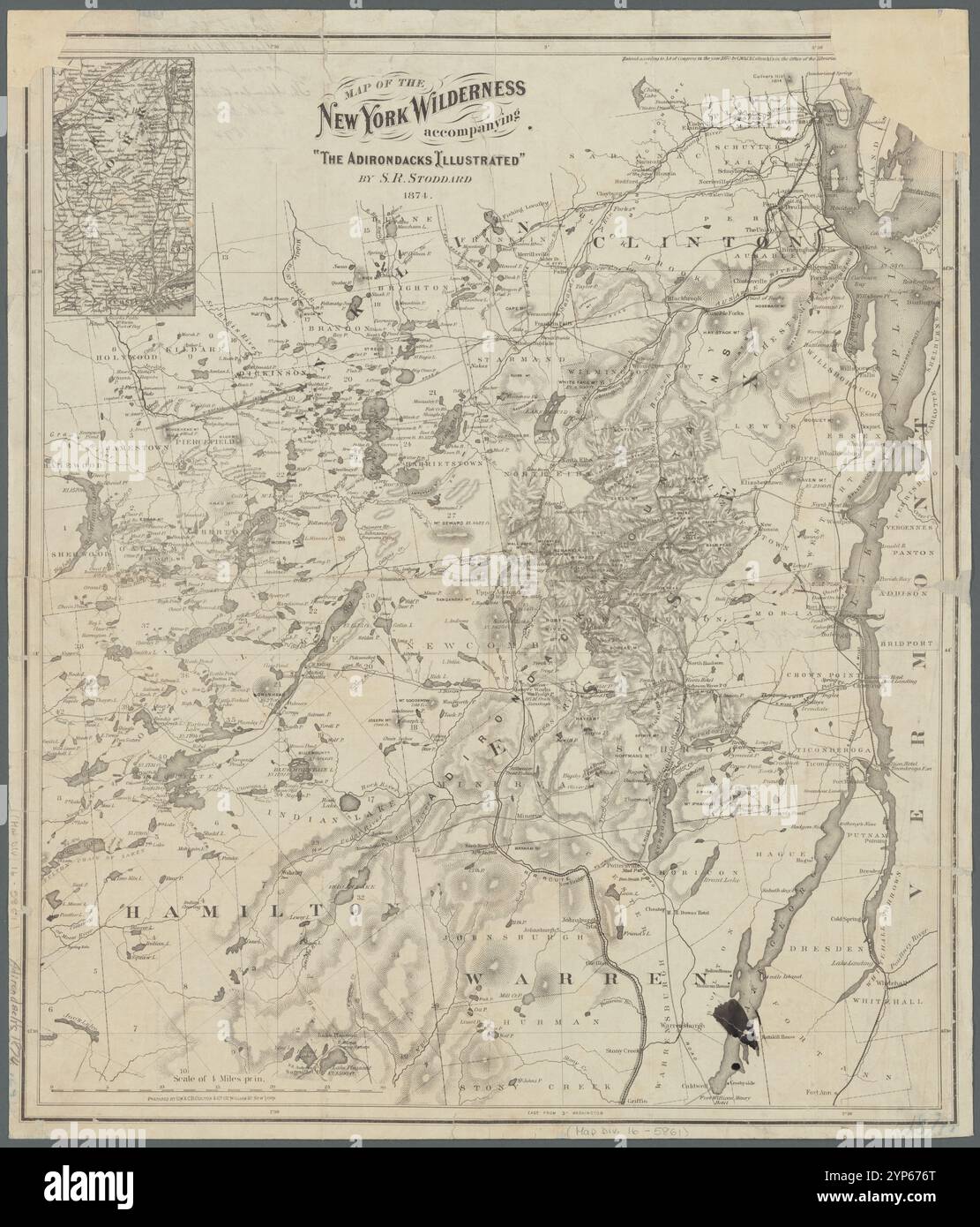 Map of the New York wilderness accompanying "The Adirondacks ...