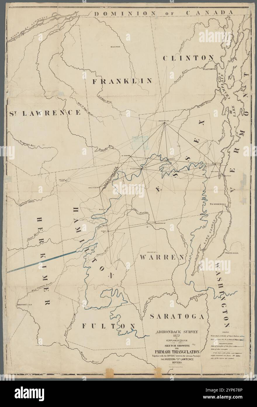 Sketch showing the primary triangulation, together with the divide ...