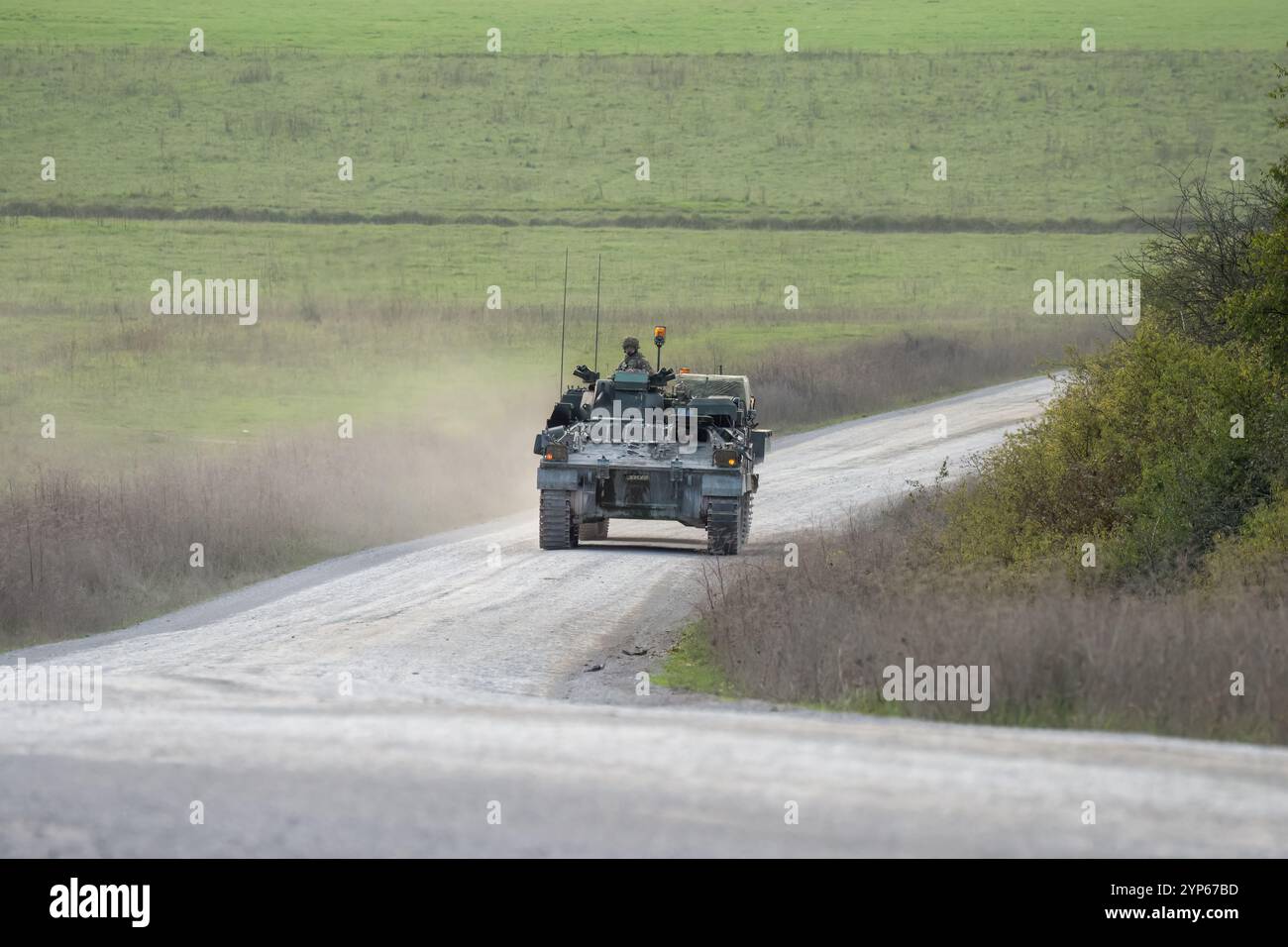 British army Warrior FV510 IFV in action on a military exercise Stock ...