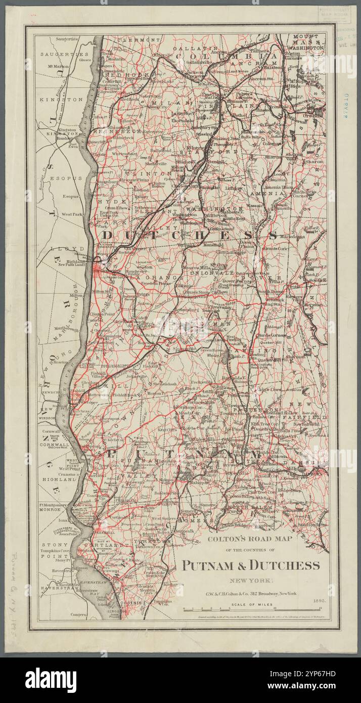 Colton's road map of the counties of Putnam & Dutchess, New York 1895 ...