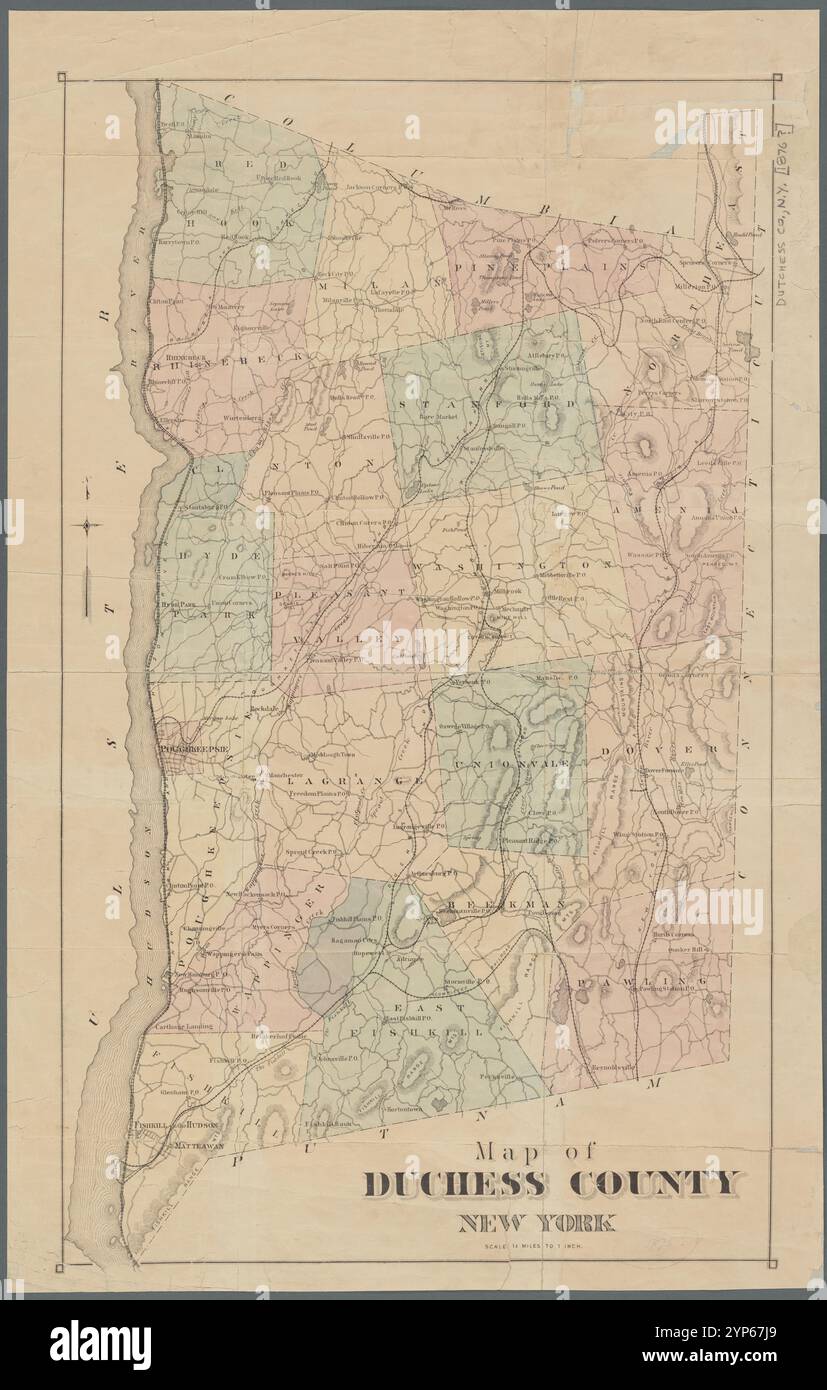Map of Duchess County, New York 1877 Stock Photo - Alamy