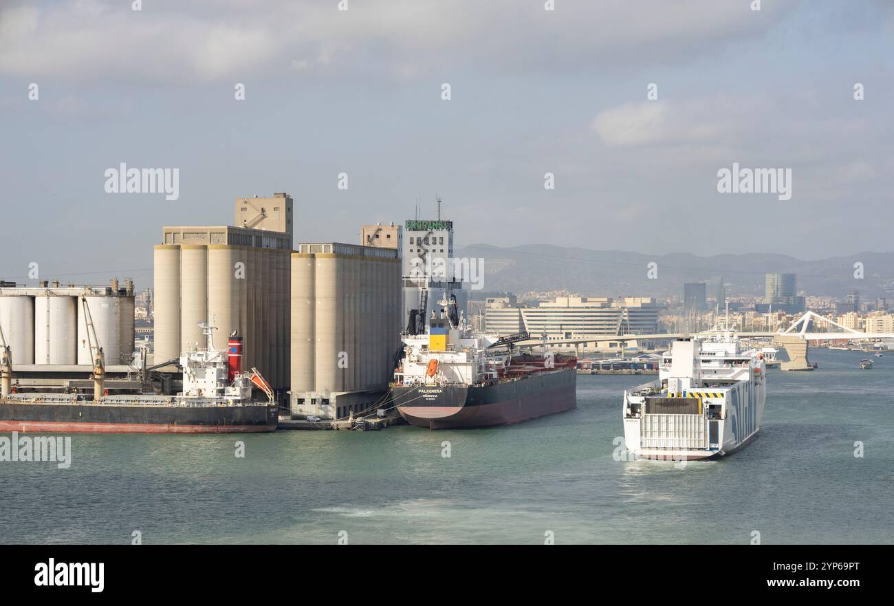 Barcelona, Catalonia, Spain, September 10 2024 Industrial port of ...