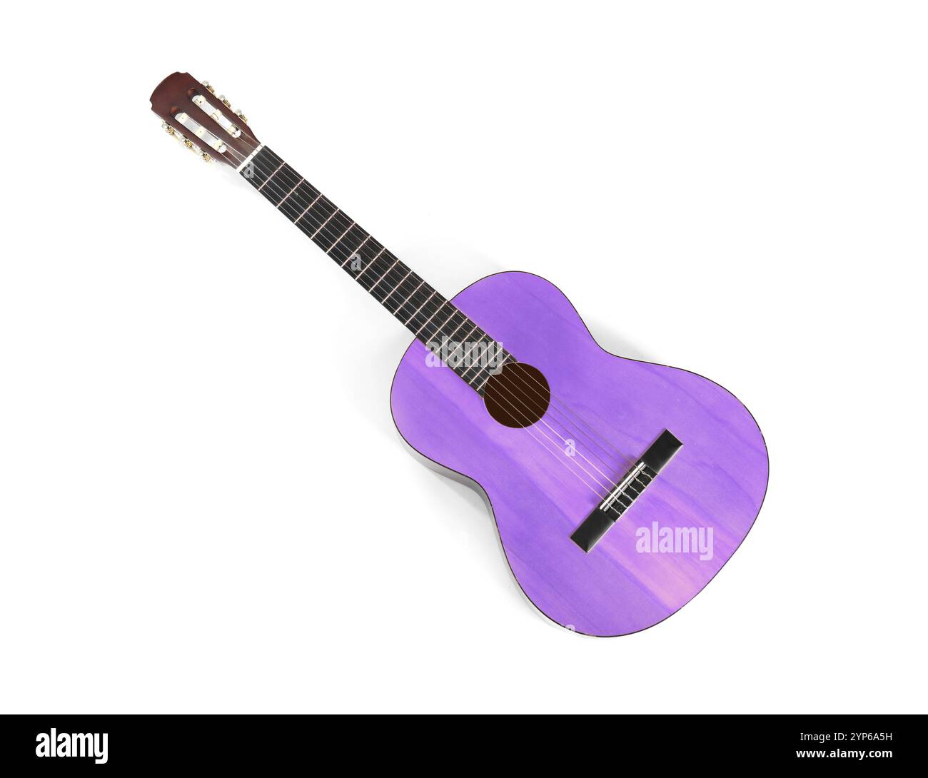 Violet acoustic guitar on white background. Musical instrument Stock ...