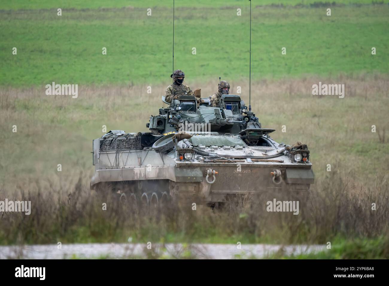 British army Warrior FV510 IFV in action on a military exercise Stock ...