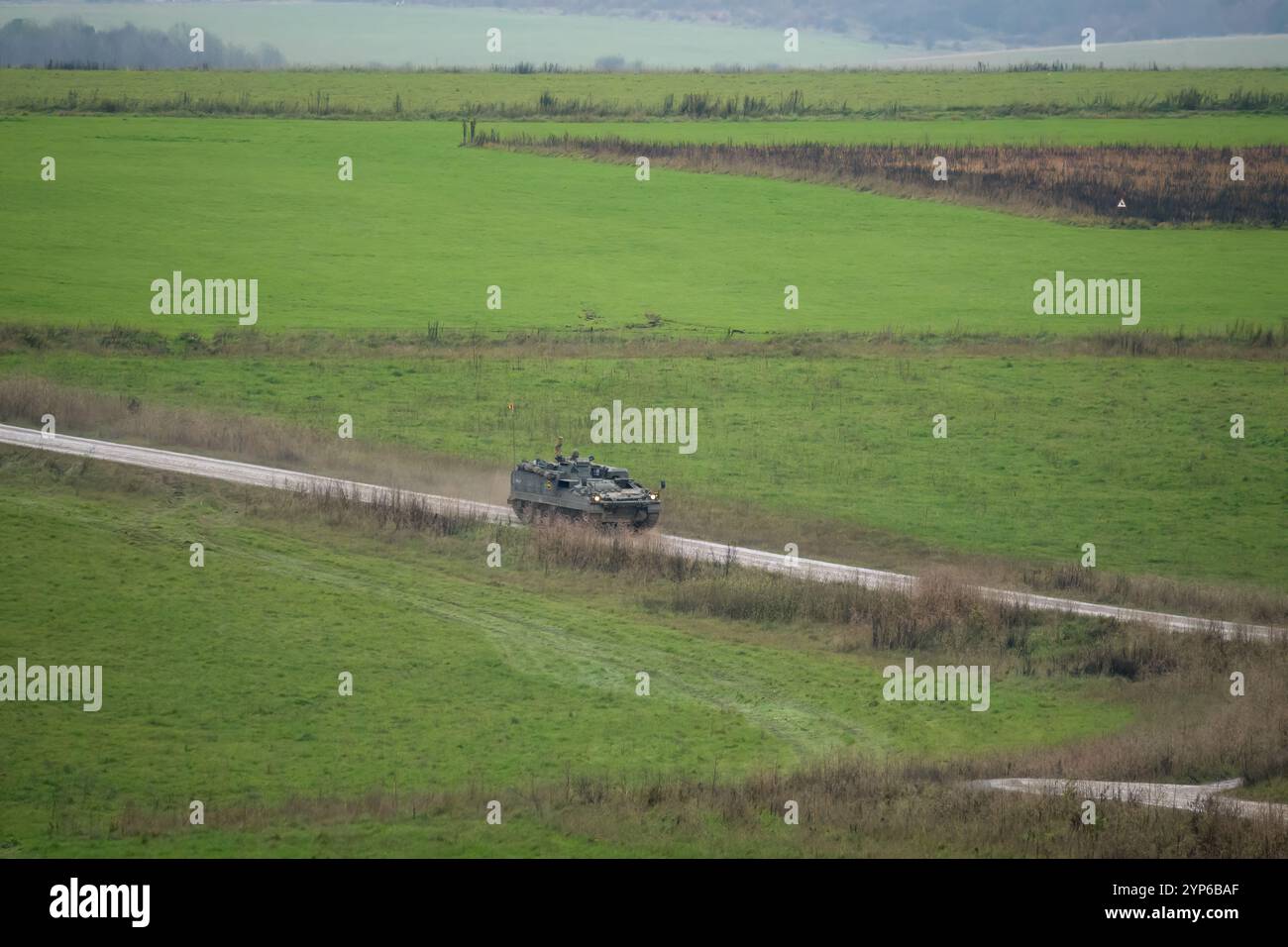 British army Warrior FV510 IFV in action on a military exercise Stock ...