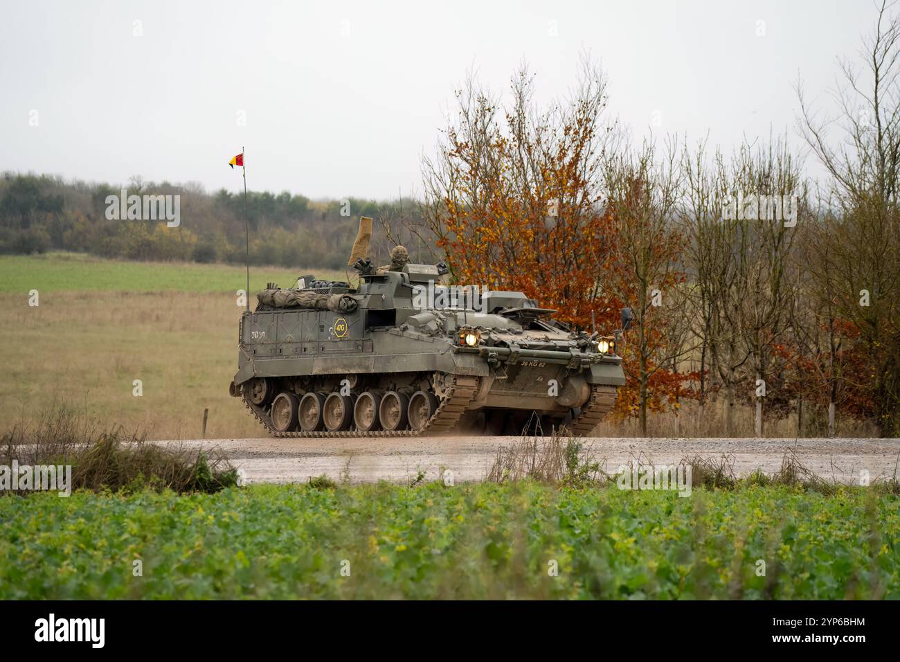 British army Warrior FV510 IFV in action on a military exercise Stock ...