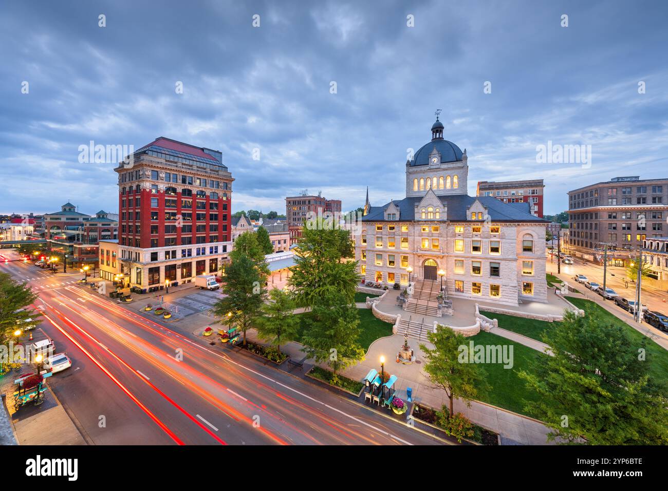 Lexington, Kentucky, USA historic downtown cityscape at blue hour Stock ...